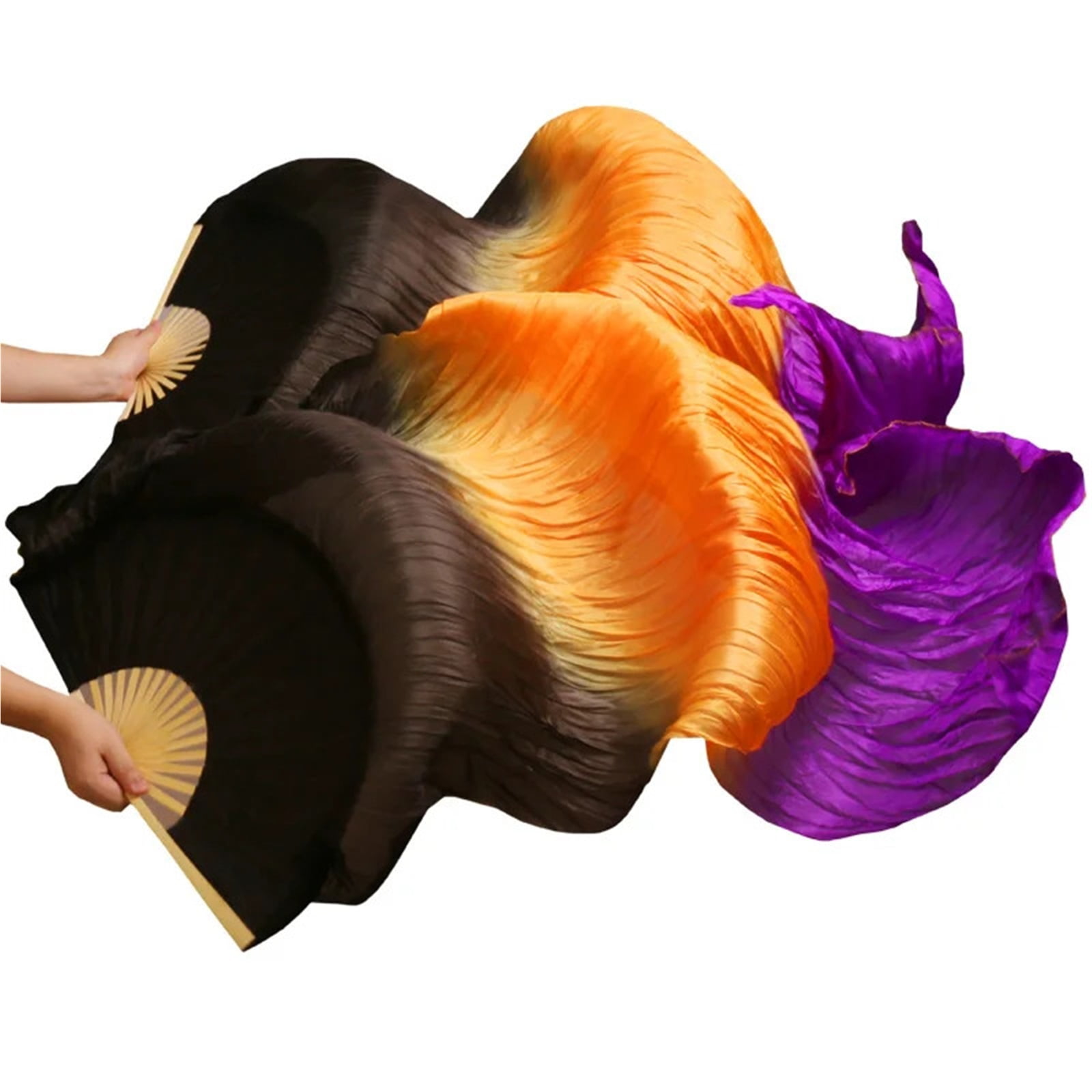 Slik Fans Belly Dance Stage Performance Dance Fans Silk Veils Colored ...