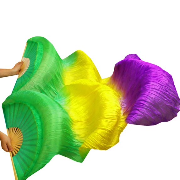 Slik Fans Belly Dance Stage Performance Dance Fans Silk Veils Colored ...