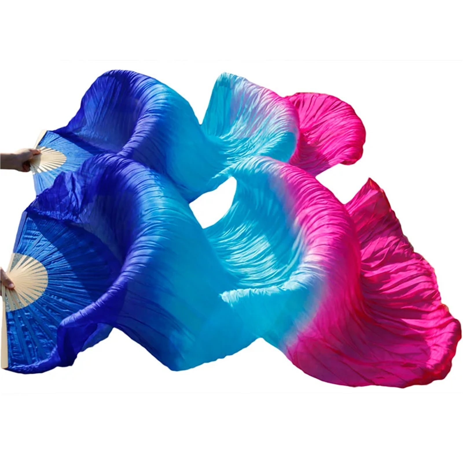 Slik Fans Belly Dance Stage Performance Dance Fans Silk Veils Colored ...