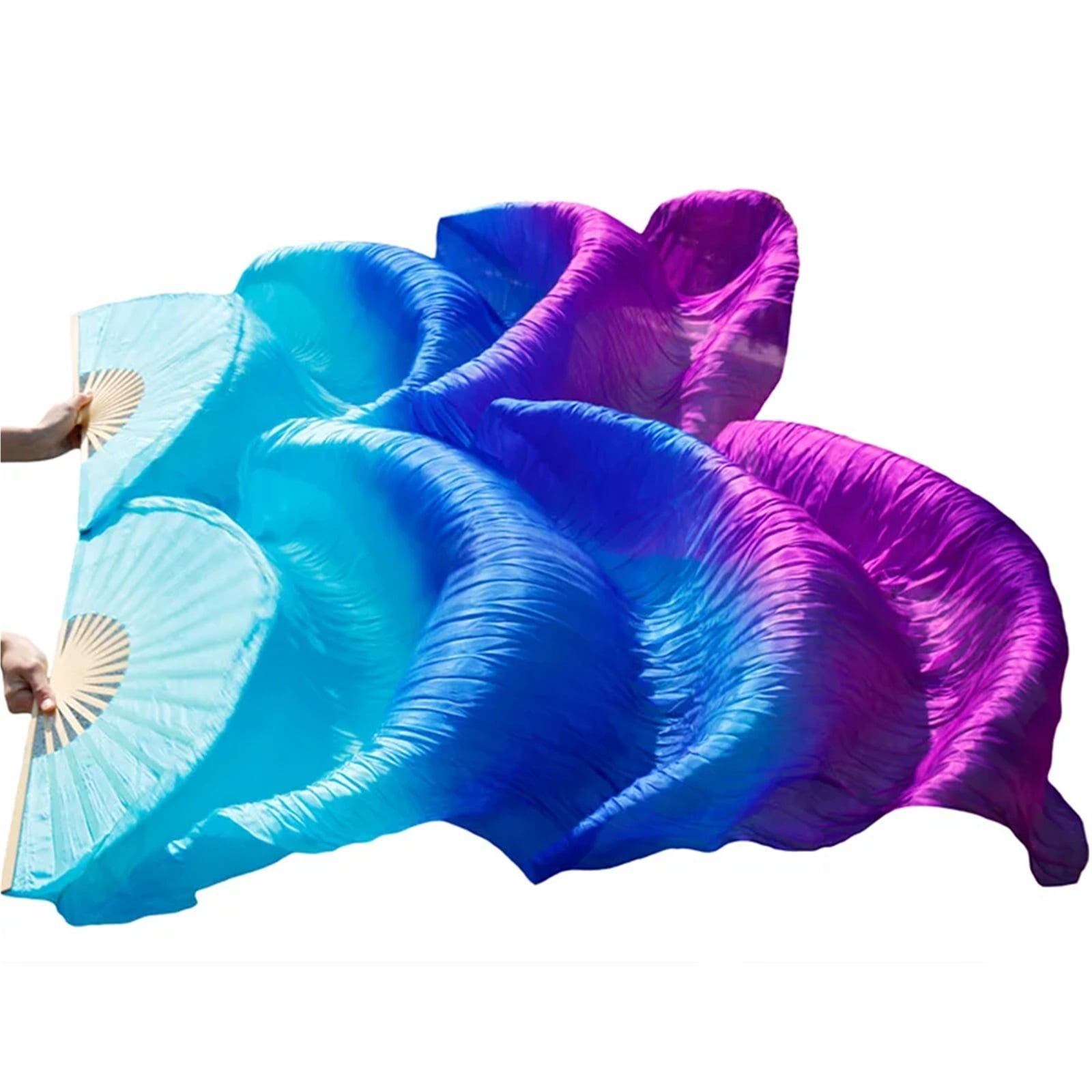Slik Fans Belly Dance Stage Performance Dance Fans Silk Veils Colored ...