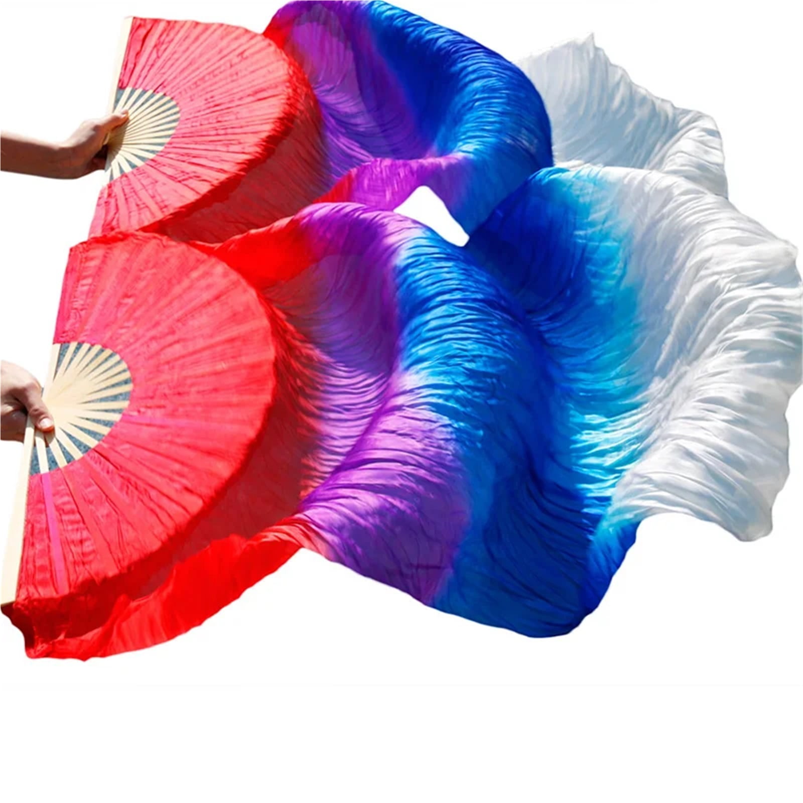 Slik Fans Belly Dance Stage Performance Dance Fans Silk Veils Colored ...