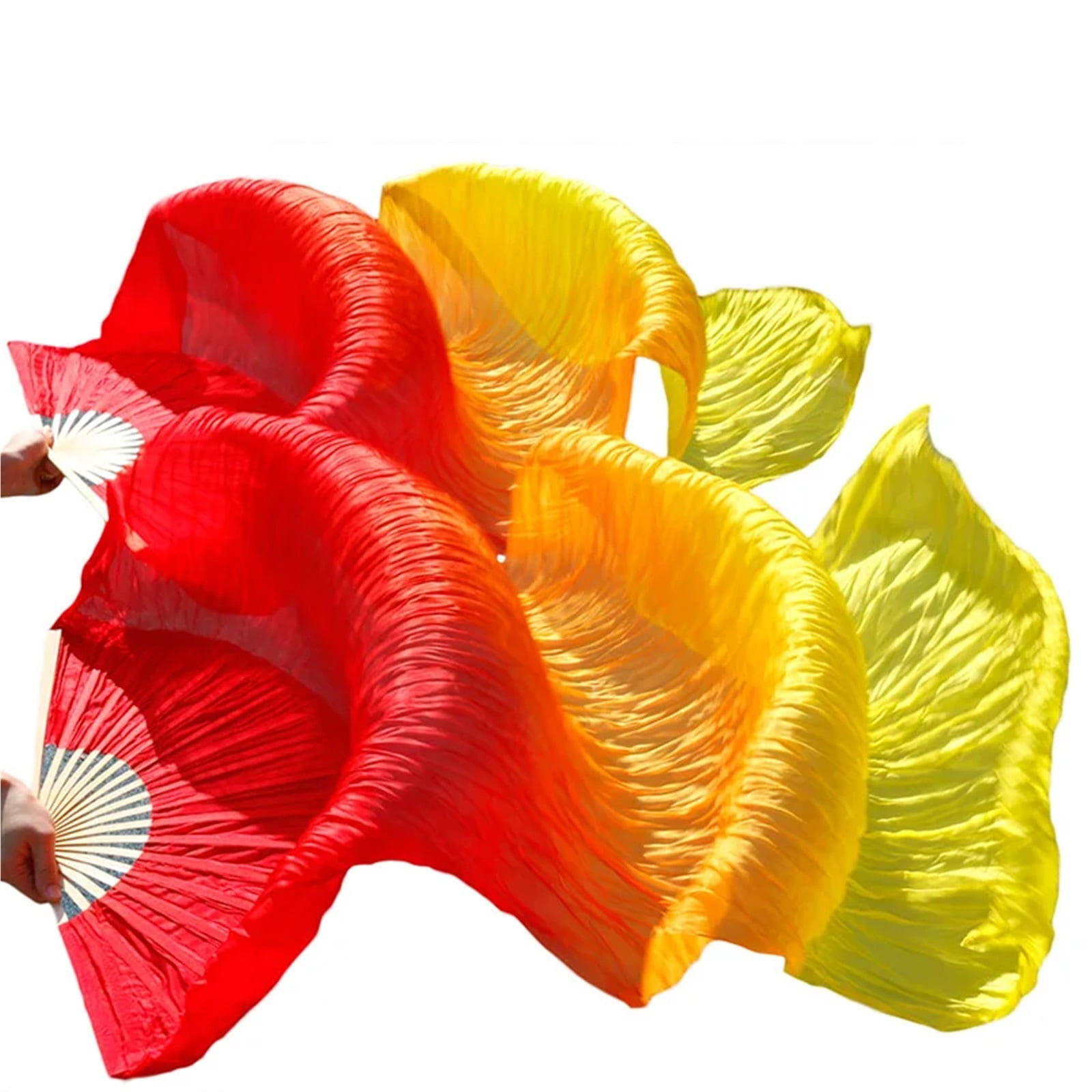 Slik Fans Belly Dance Stage Performance Dance Fans Silk Veils Colored ...
