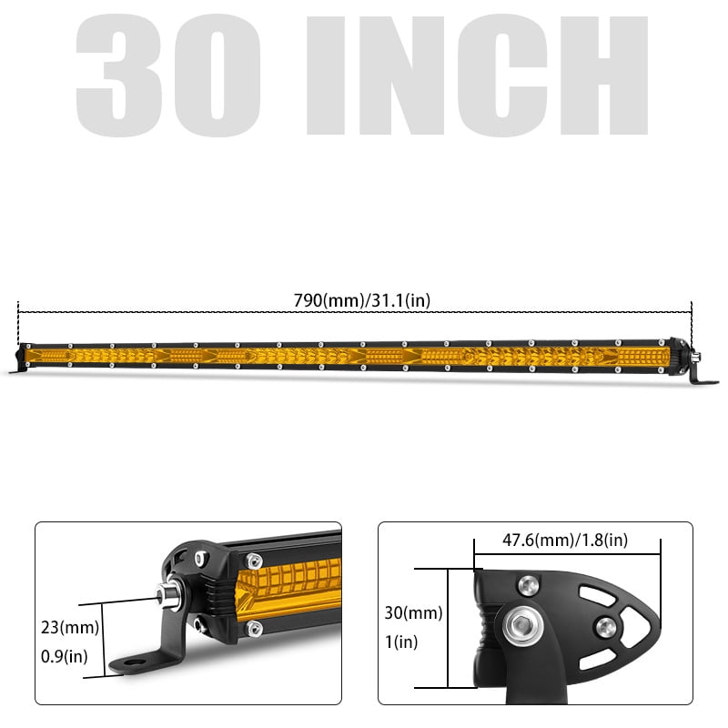 Slim 10 20 30 LED Light Bar Off Road 4x4 LED Bar 12V 24V Yellow Spot ...
