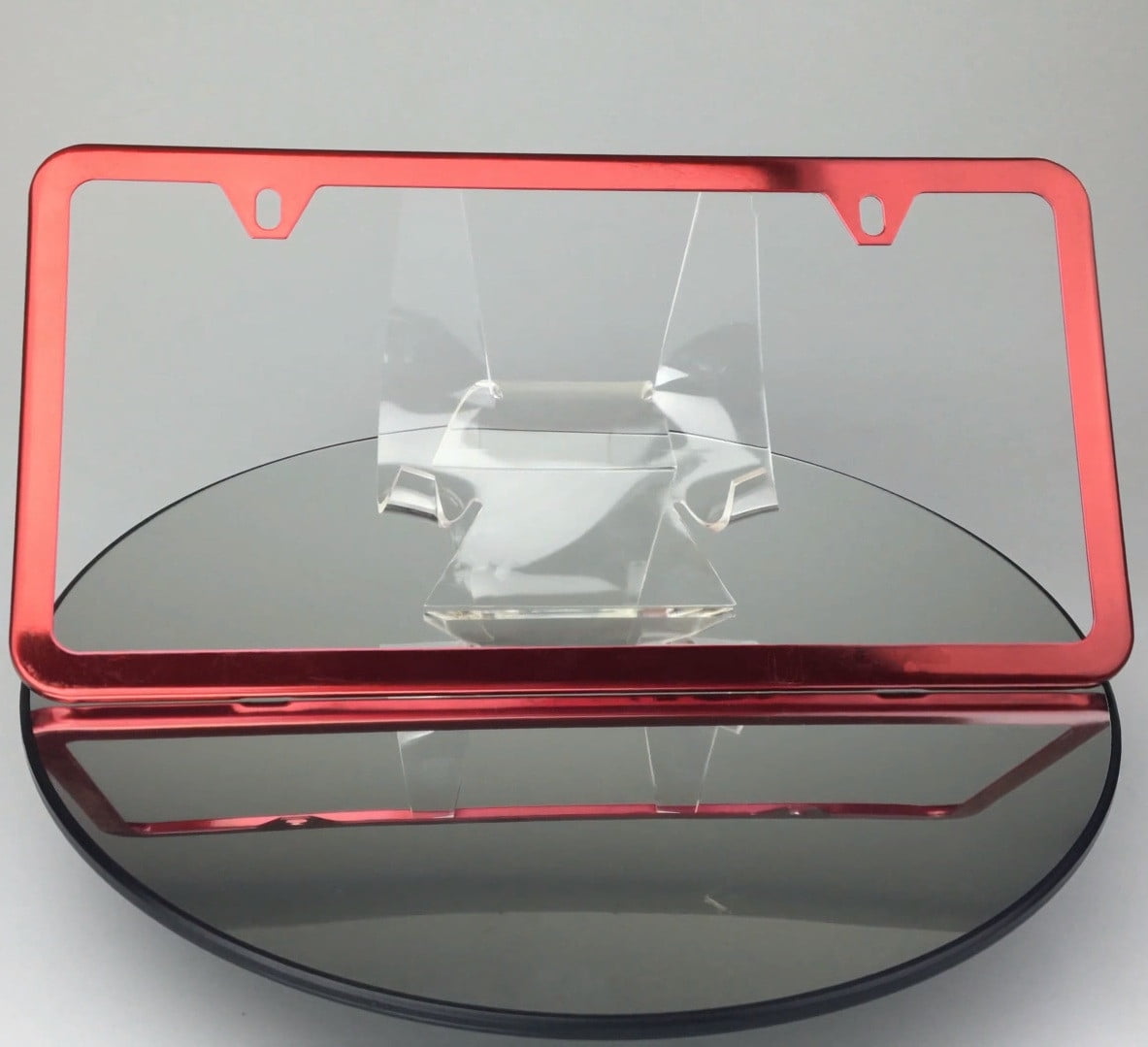 Slim 2 Holes Style Powder Coated Candy Red Stainless Steel License ...