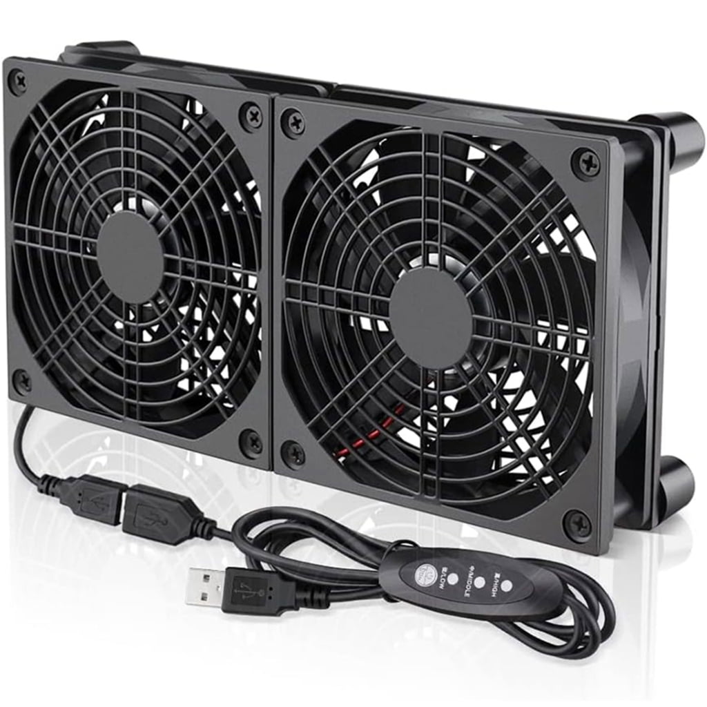 Slim 2x120mm Computer Fan 2400RPM with Adjustable Speed for PC Chassis ...