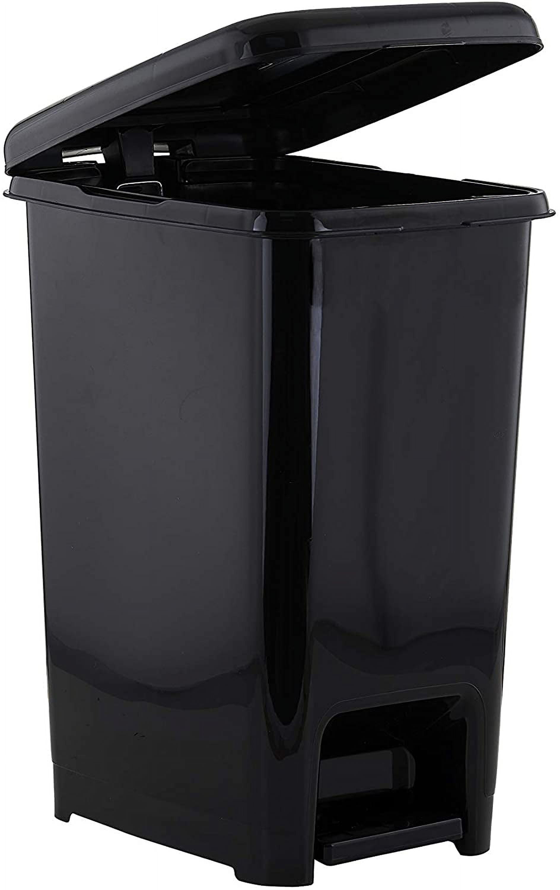 Superio Slimline 6.5-Gallon Trash Can with Foot Pedal, Space Saver ...