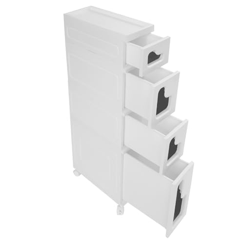 Slim Bathroom Storage Cabinet,Floorstanding Storage Rack with Movable ...