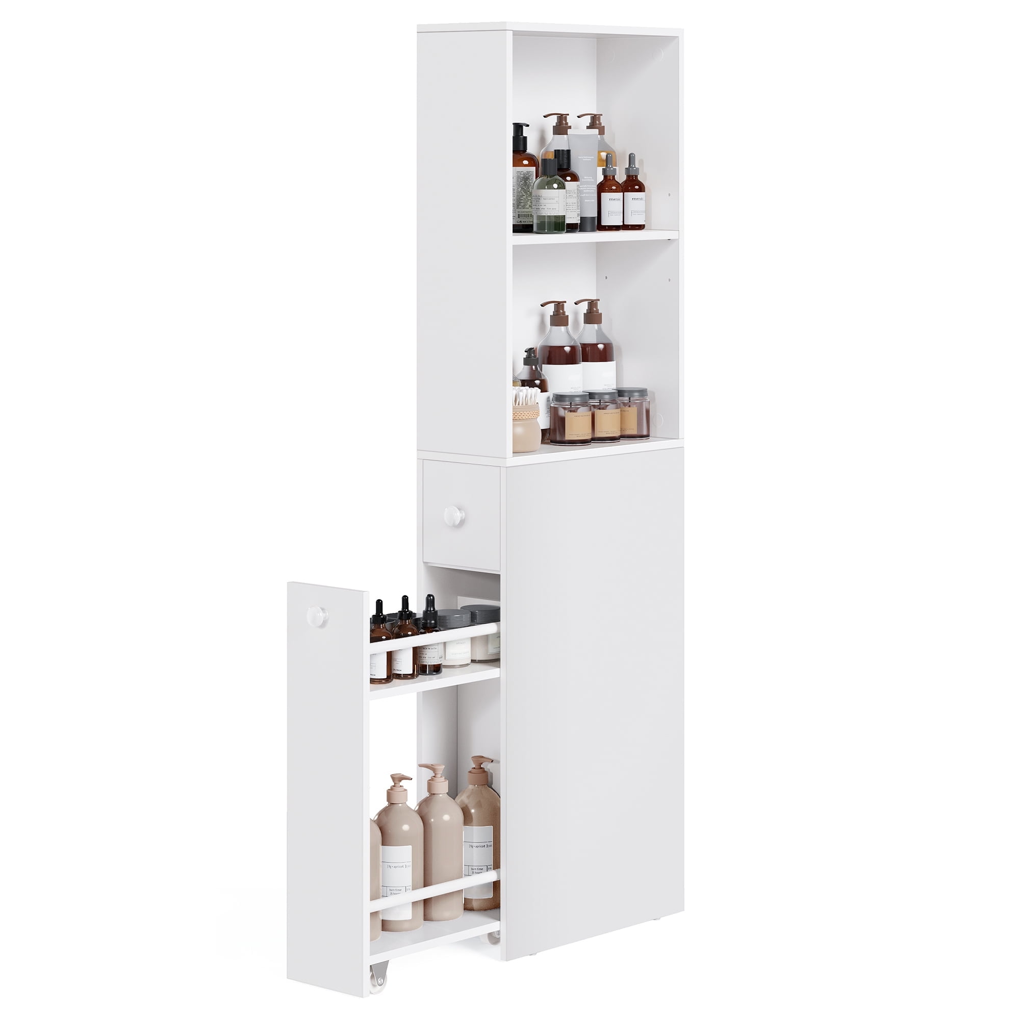 VASAGLE Slim Deep Small Space Floor Storage Cabinet - Freestanding ...