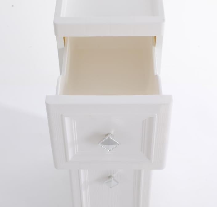 Slim Bathroom Storage Cabinet, Narrow Plastic Drawers Organizer with 3 ...