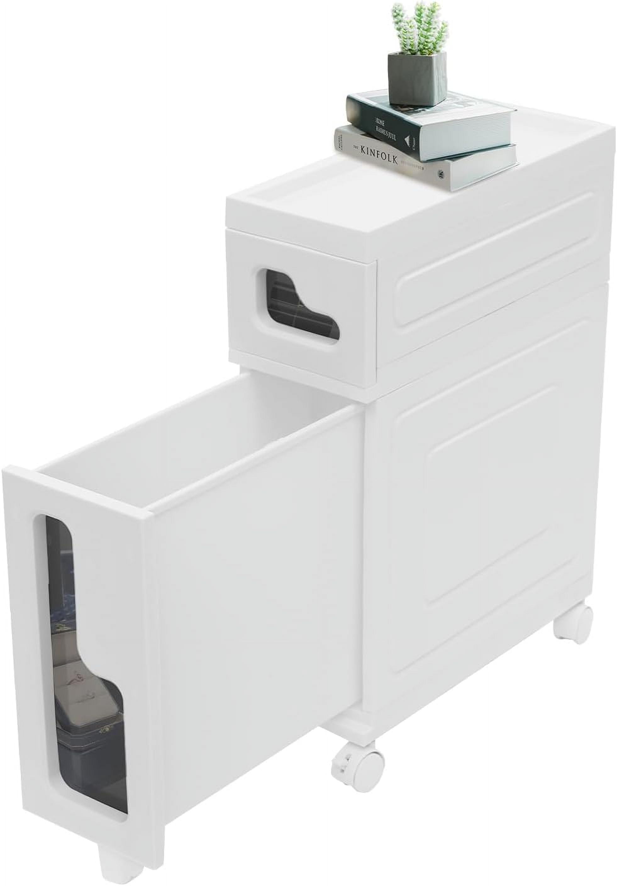 Slim Bathroom Storage Cabinet, Waterproof Narrow Bathroom Organizer ...