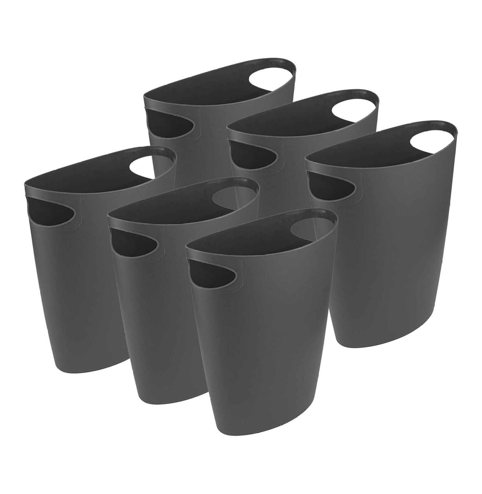 Slim Bathroom Trash Can 2 Gallon Plastic Small Compact Waste Basket for ...