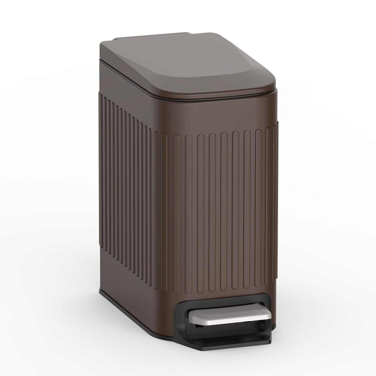 Slim Bathroom Trash Can with Lid Soft Close, 6 Liter/1.6 Gallon ...