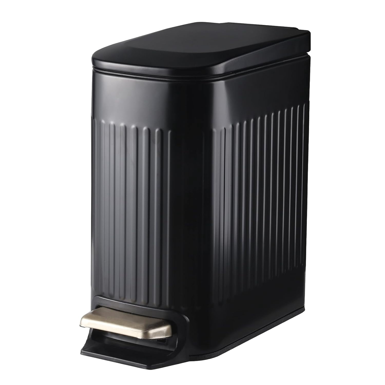 Slim Bathroom Trash Can with Lid Soft Close, Stainless Steel Garbage ...