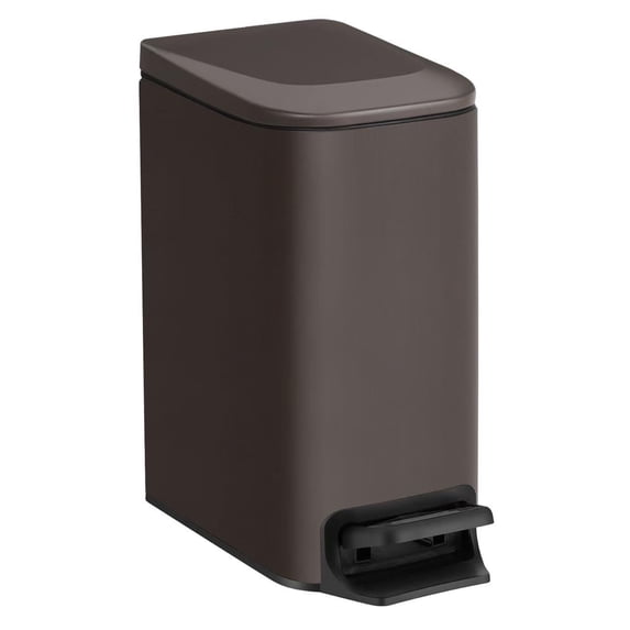 Slim Bathroom Trash Can with Lid Soft Close, Step Pedal, 6 Liter / 1.6 ...
