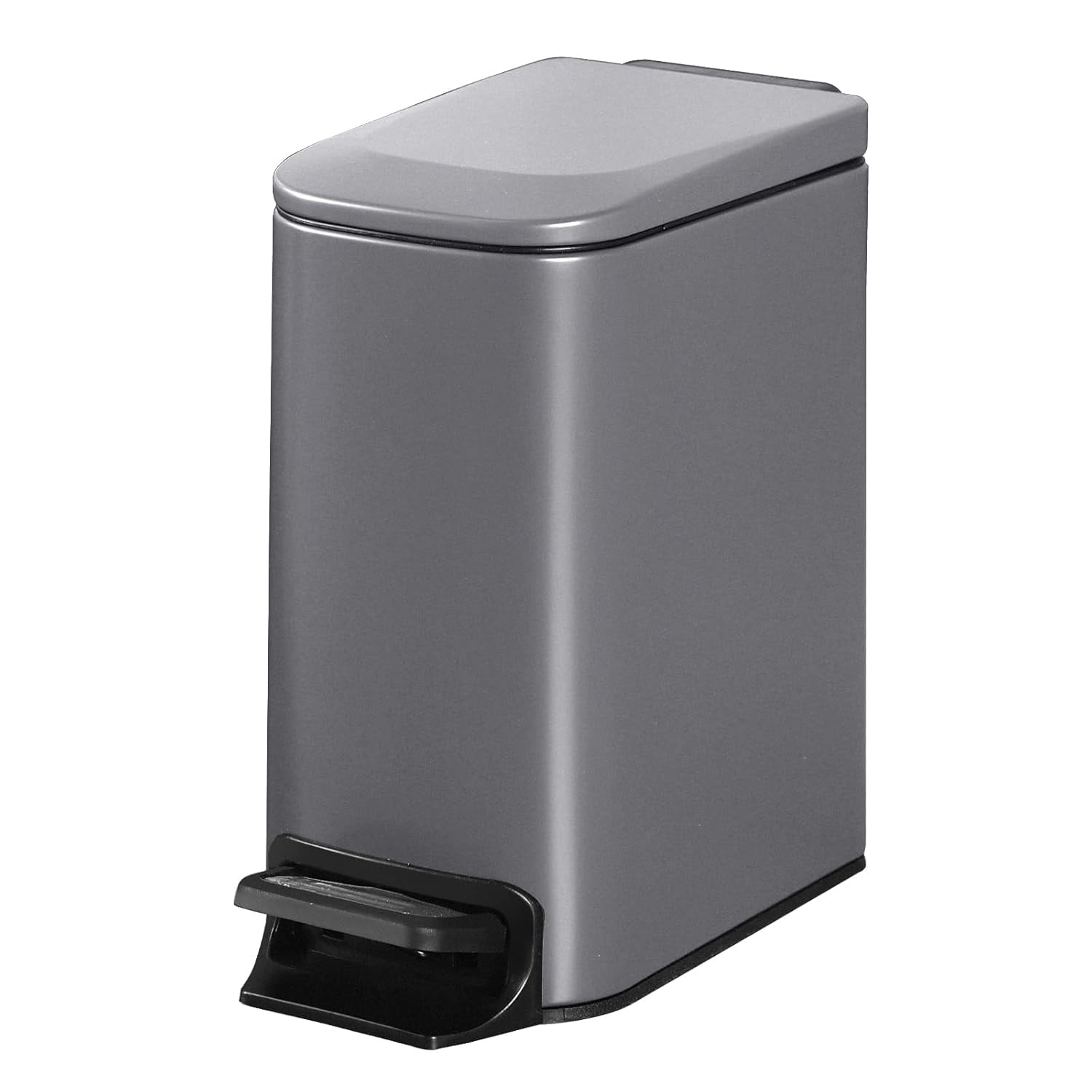 Slim Bathroom Trash Can with Lid Stainless Steel Garbage Can with ...