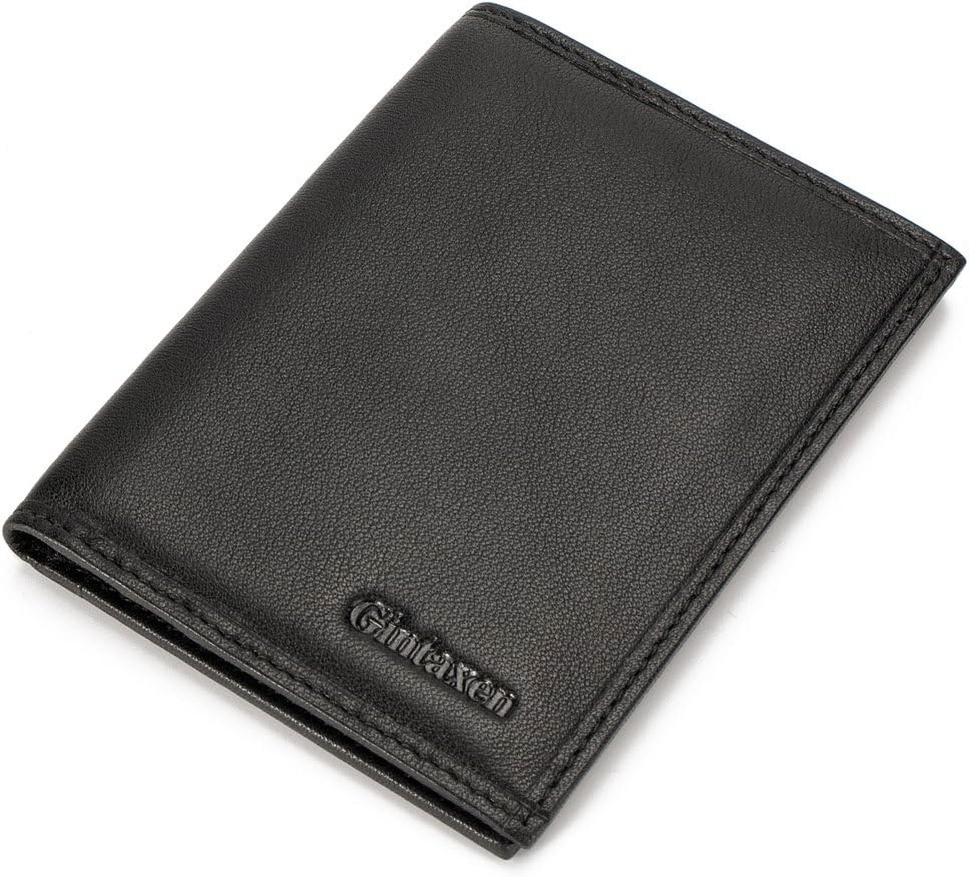 Slim Bifold Front Pocket Wallet 2 ID Window Credit Card Holder Genuine ...