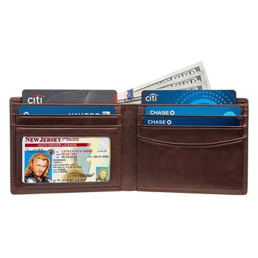 Men's Double Money Clip Bifold Wallet in Genuine Leather - Walmart.com