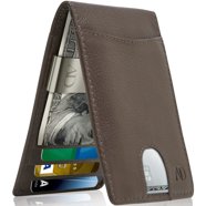 Genuine Leather Trifold Wallets For Men - Mens Wallet With 2 Flip-Up ID ...
