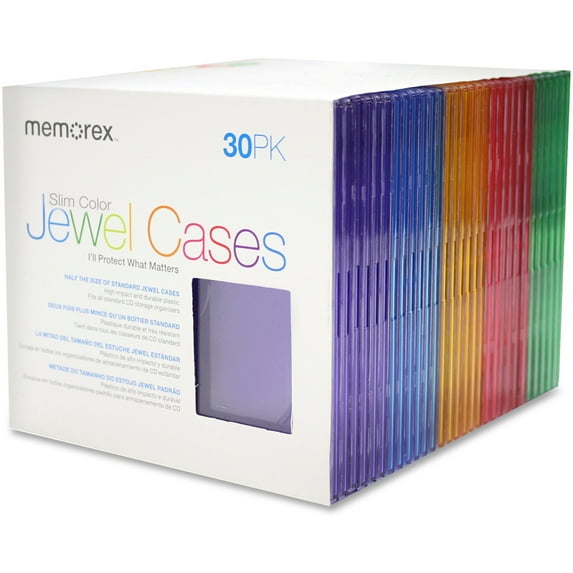 Memorex Slim CD Jewel Case - Standard Size, High-Impact Plastic ...