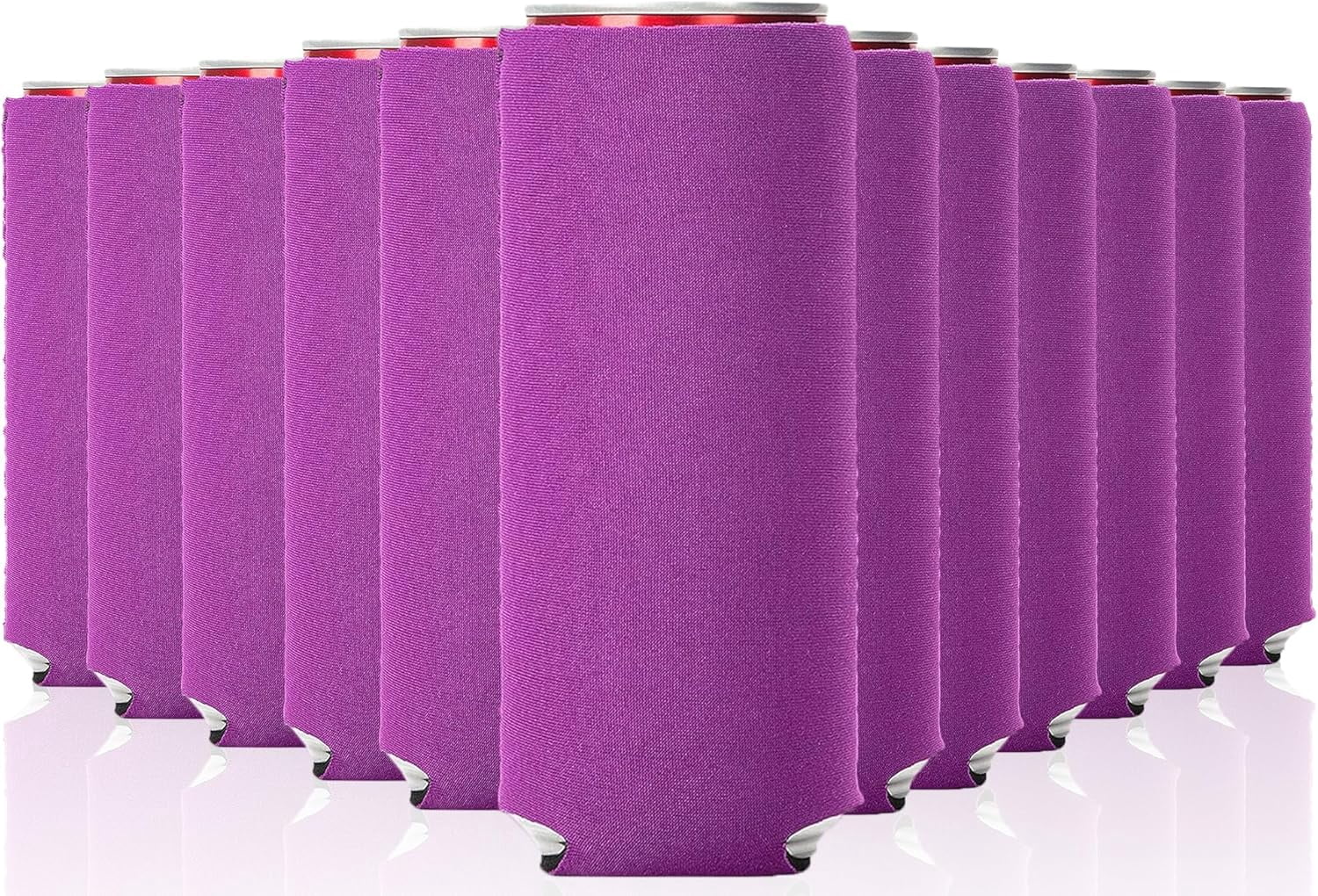 Slim Can Cooler Sleeves 12 Pack– Blank Foldable Neoprene 12oz Can ...