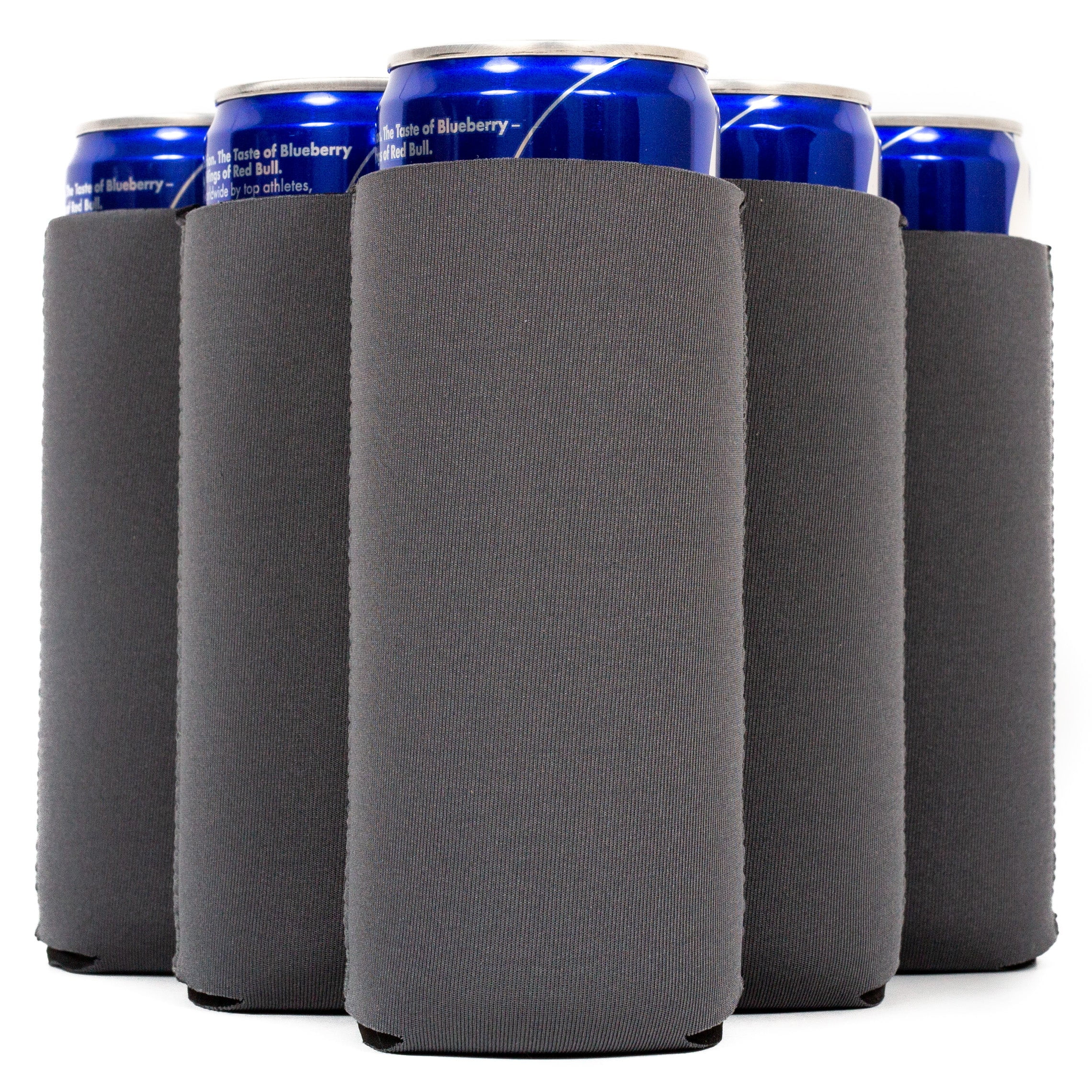 Slim Can Cooler Sleeves, Charcoal Skinny 12 oz Tall Neoprene 4mm ...