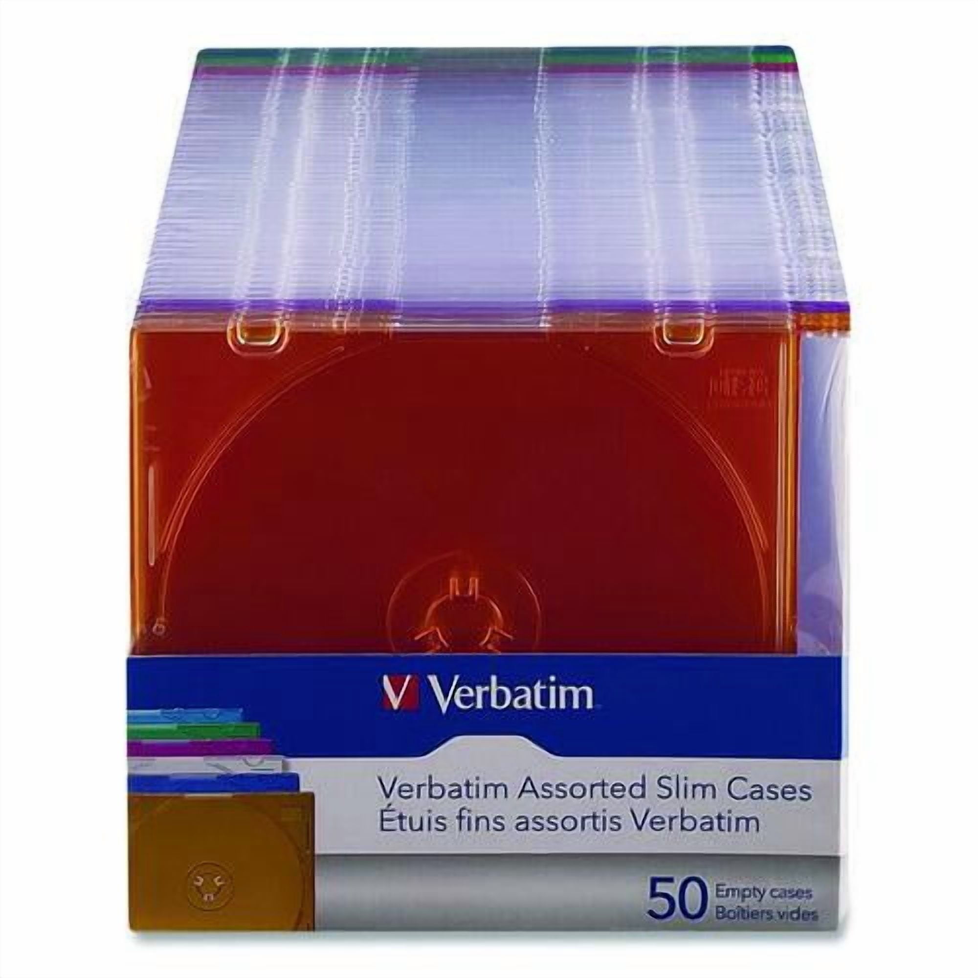 Slim Cases for CD, DVD and Blu-Ray, Assorted Colors, 50/Pack | Bundle ...