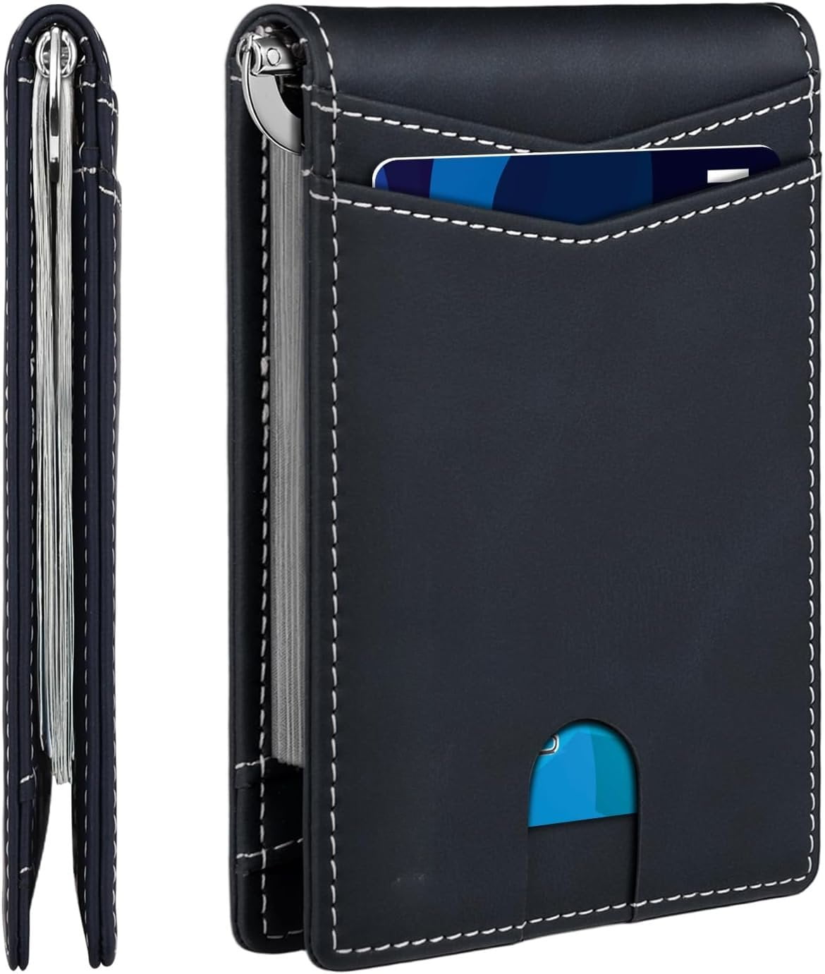 Slim Clip Wallets for Men RFID Blocking 8 Card Holder Minimalist Small ...