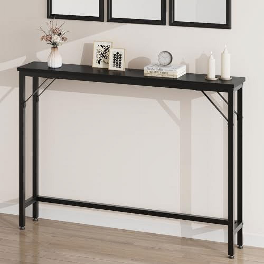 Slim Console Table with Built-in Outlets, Narrow Console Table for ...