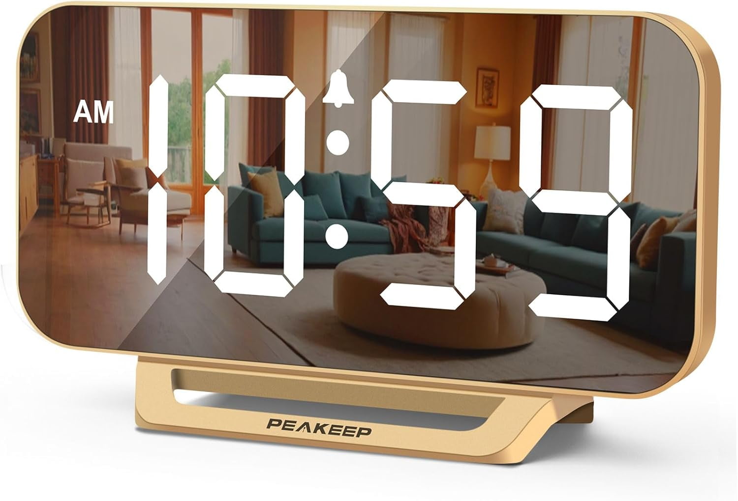 Slim Digital Mirror Aesthetic Alarm Clock for Bedrooms Desk Decor ...