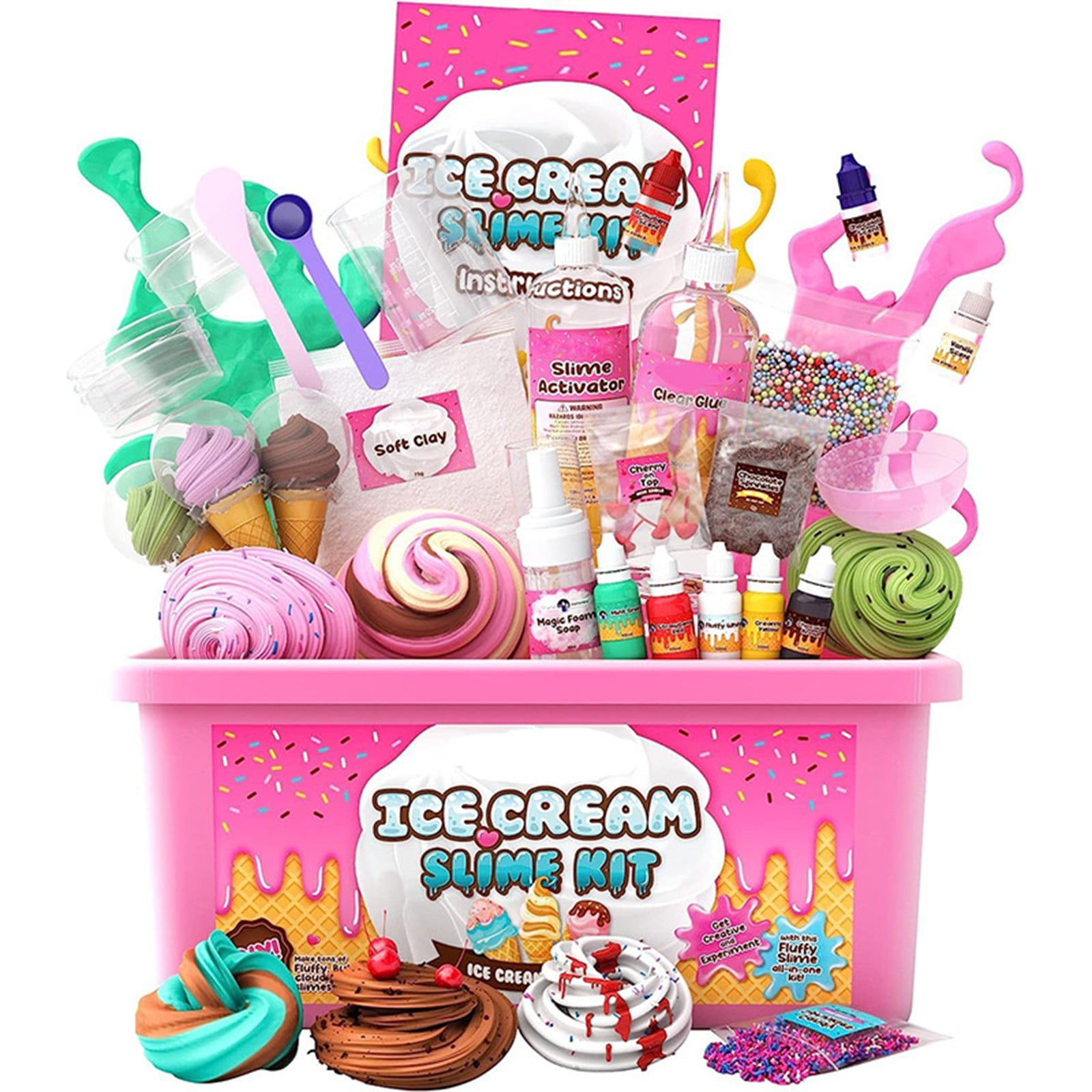 Slim Diy Slime Supplies DIY Ice Cream Slime Kit For Girls, Magical Ice ...