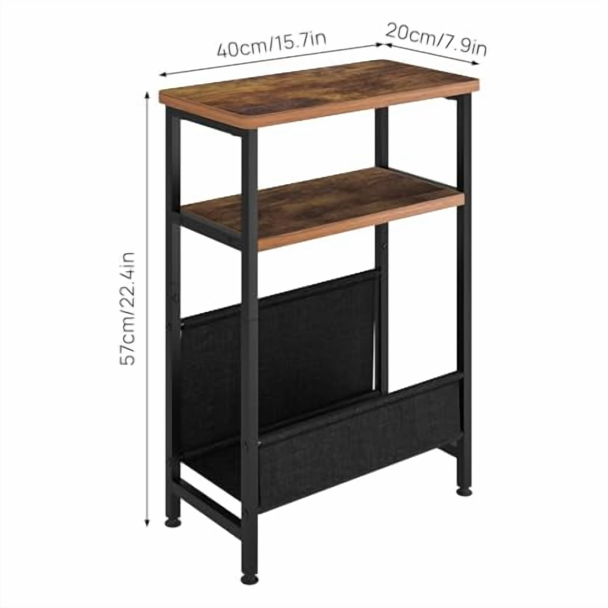 Slim End Table with Storage, Small Side Table for Narrow Small Spaces ...