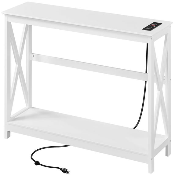 Slim Entryway Table with Built-in Power Outlets, Modern Console Table ...