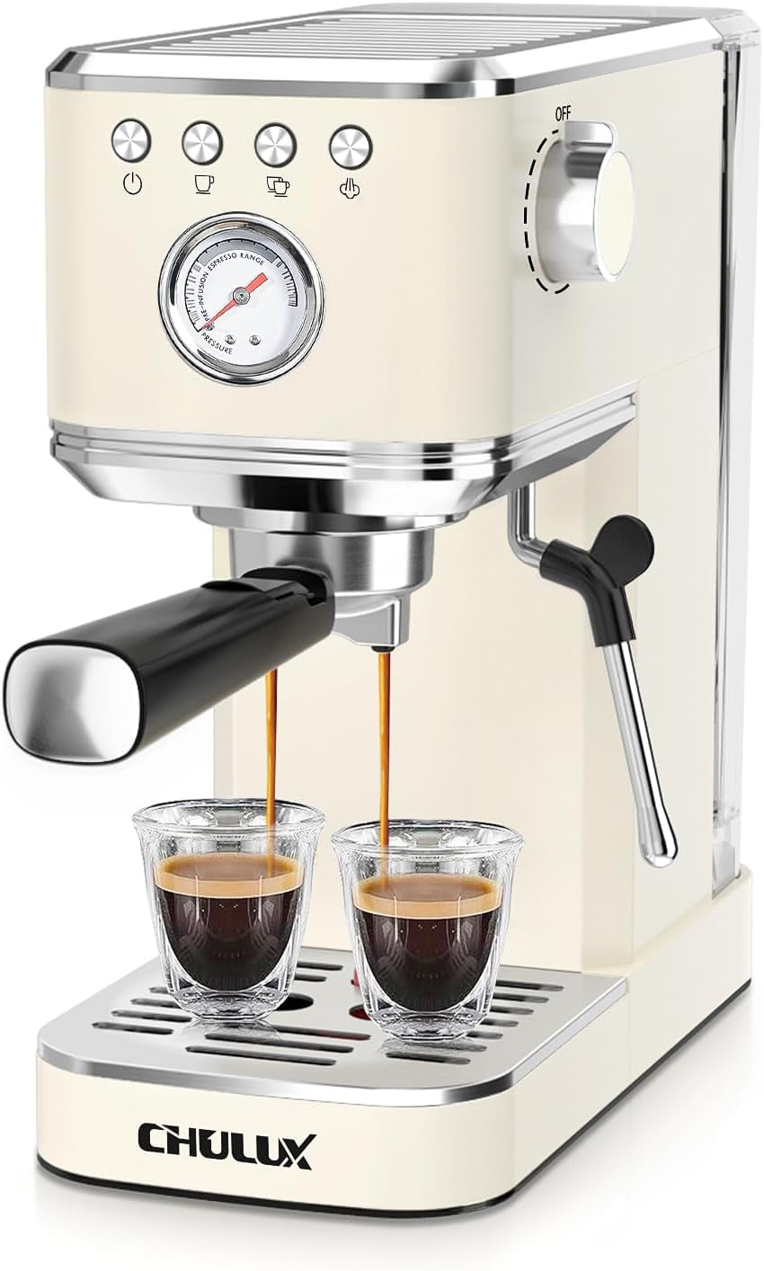 Slim Espresso Machine with Milk Frother Steam Wand, 20 Bar Professional ...