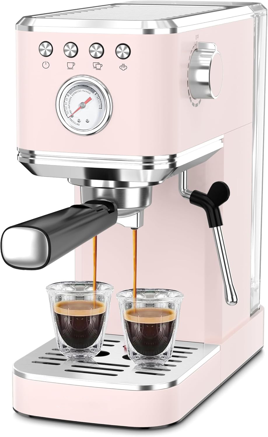 Slim Espresso Machine with Milk Frother Steam Wand, 20 Bar Professional ...