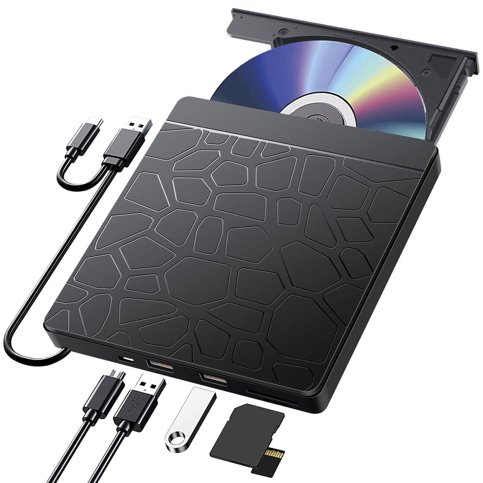 Slim External CD/DVD Drive USB 3.0 Player Burner Reader for Laptop PC ...