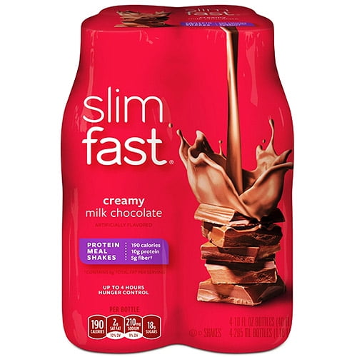 Slim-Fast 3-2-1 Creamy Milk Chocolate Shakes, 4pk - Walmart.com
