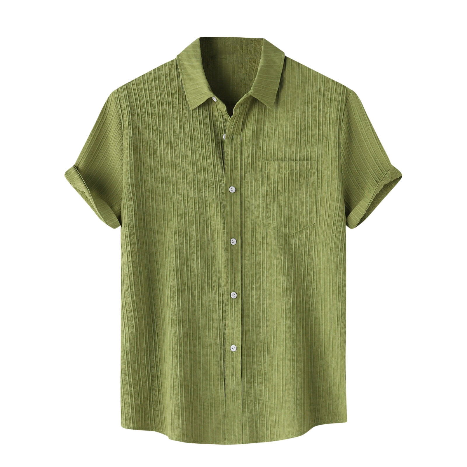 Slim Fit Dress Shirts for Men 2024 Casual Short Sleeve Button Down ...