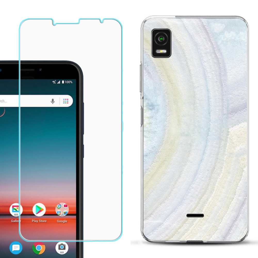 Slim-Fit Gel TPU Phone Case for Cricket Vision Plus, with Tempered ...