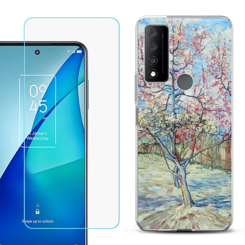 Slim-Fit Gel TPU Phone Case for TCL 4X 5G, with Tempered Glass Screen ...