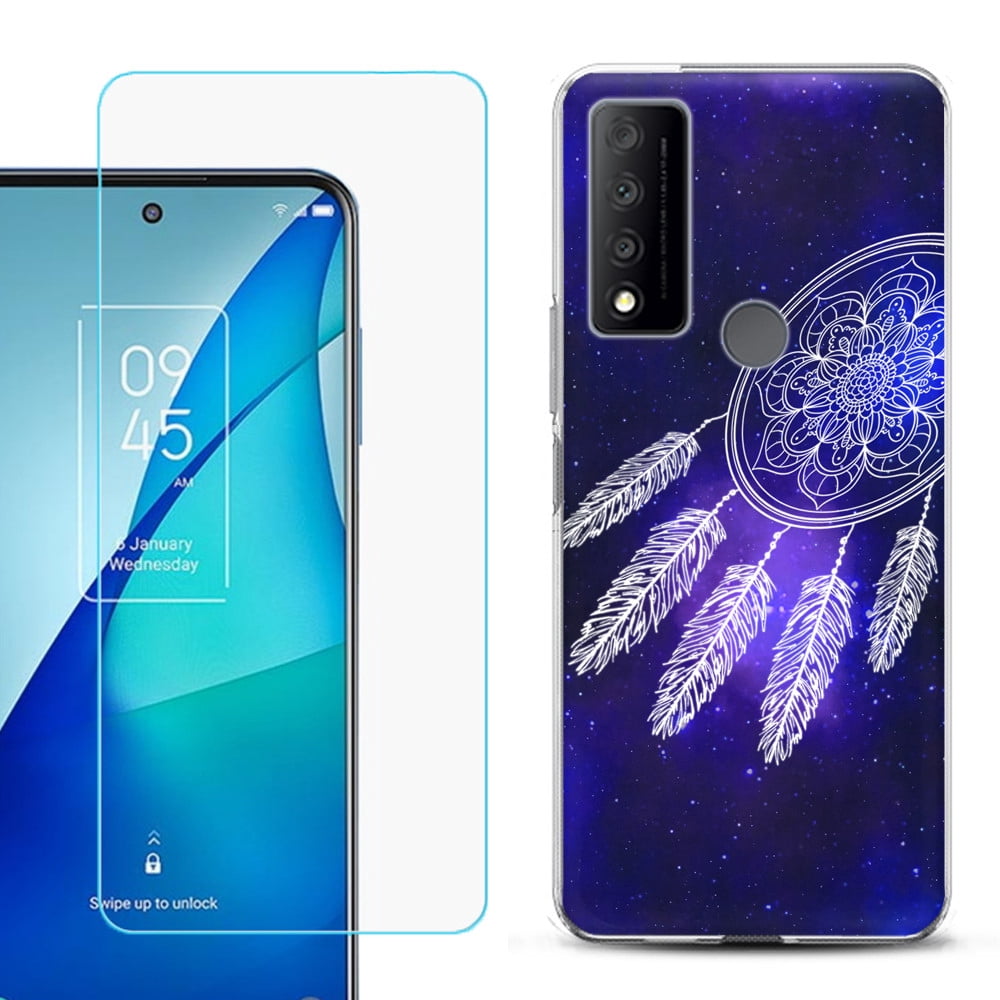 Slim-Fit Gel TPU Phone Case for TCL 4X 5G, with Tempered Glass Screen ...