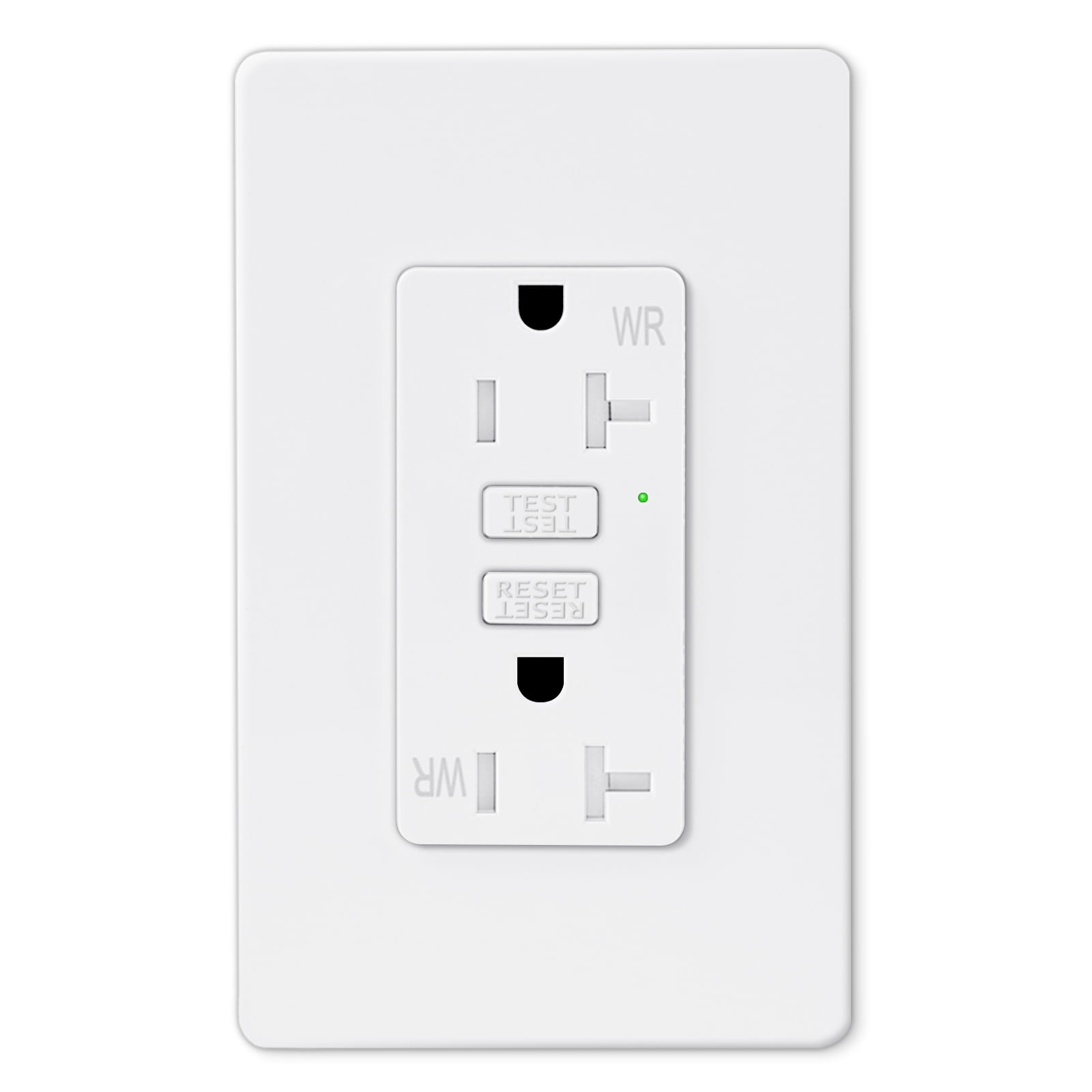 Slim GFCI Outlet 20 Amp,White GFCI Outlet Weather Resistant,GFCI Thin ...