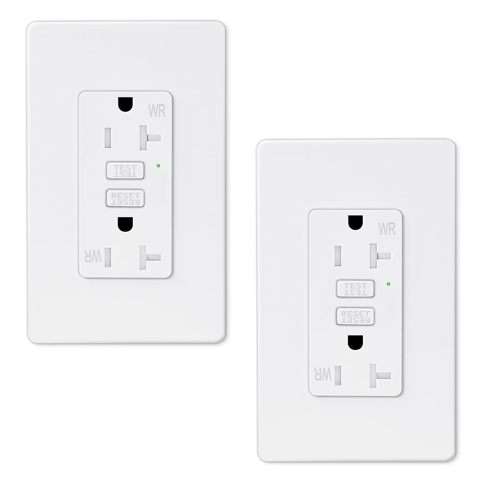 Slim GFCI Outlet 20 Amp,White GFCI Outlet Weather Resistant,GFCI Thin ...