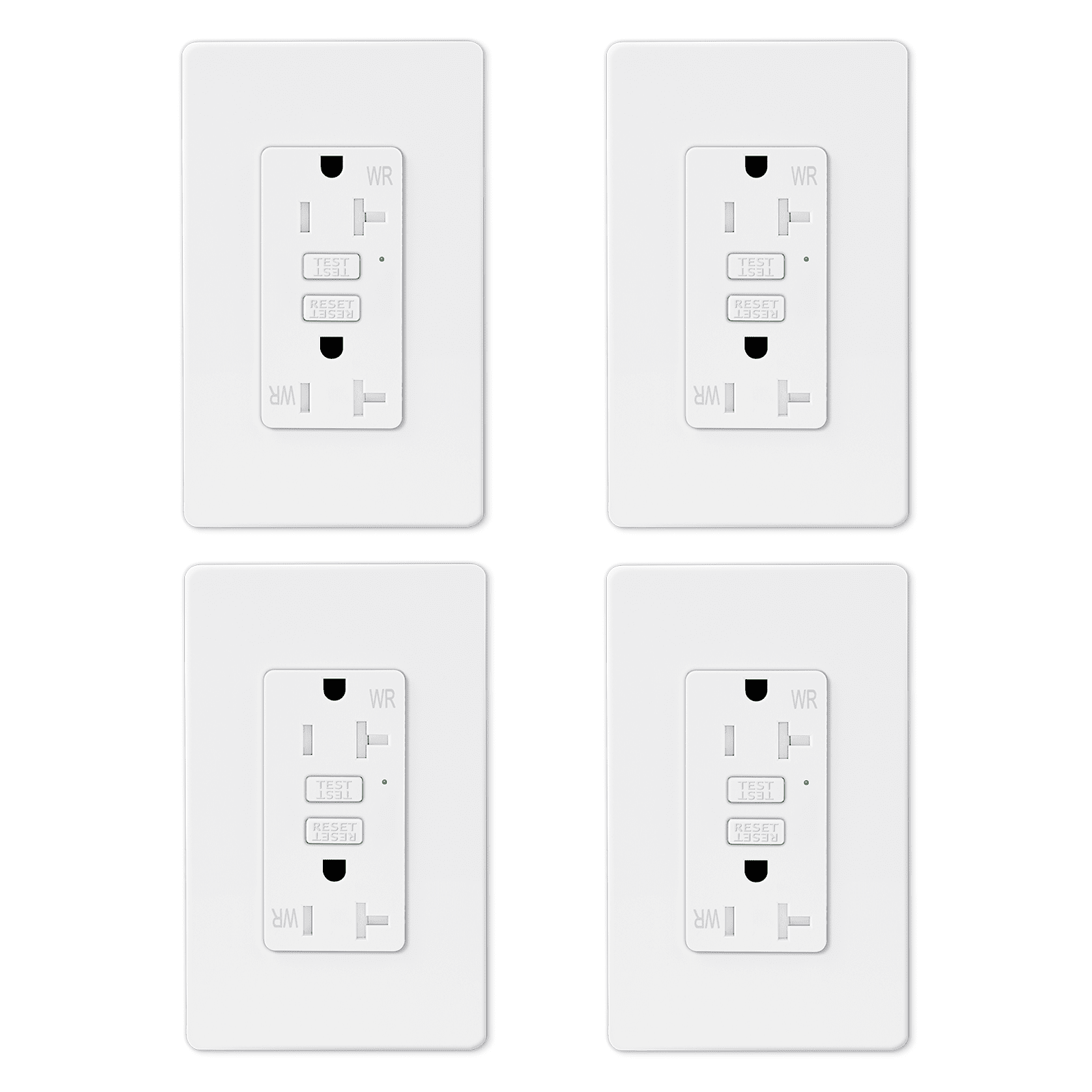 Slim GFCI Outlet 20 Amp,White GFCI Outlet Weather Resistant,GFCI Thin ...