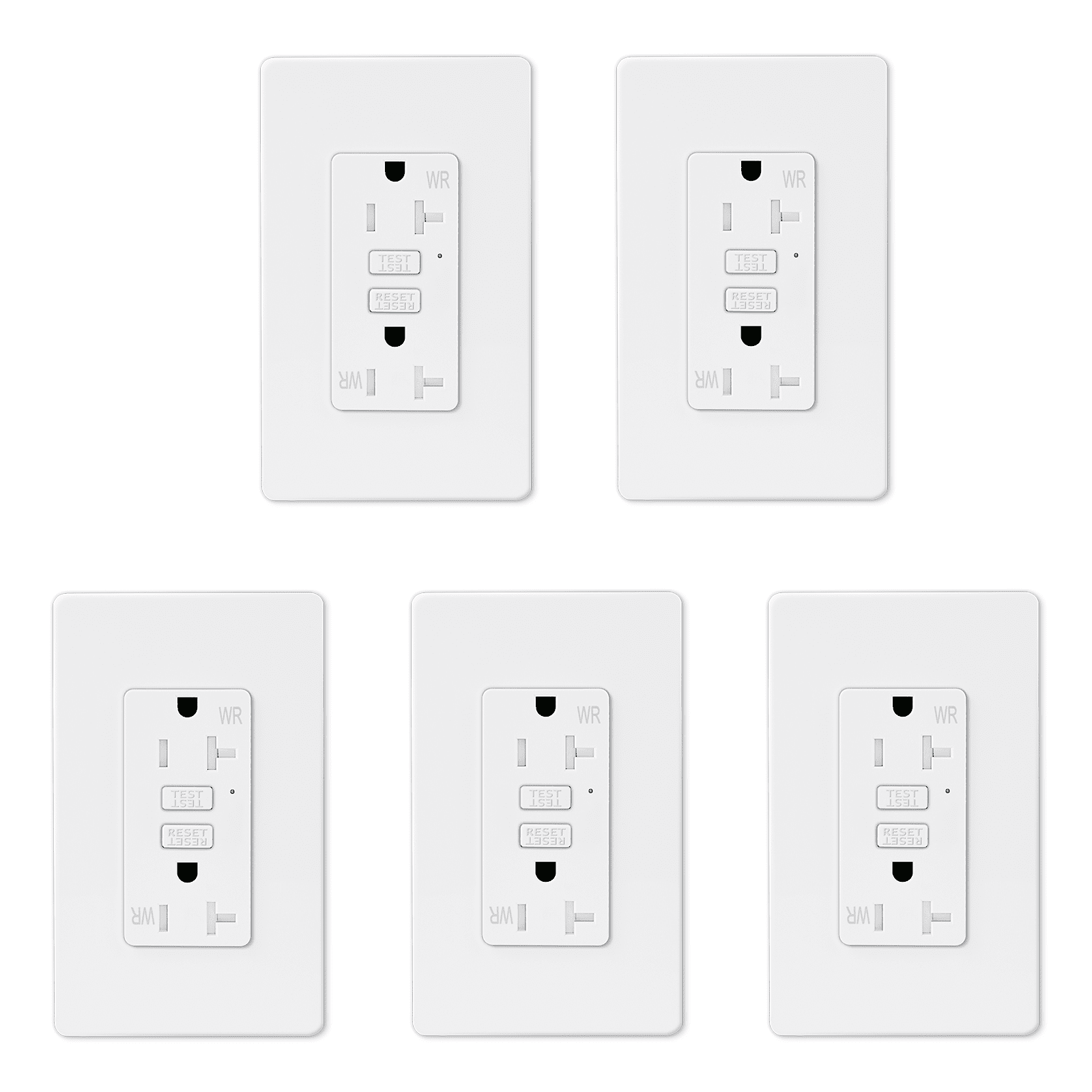 Slim GFCI Outlet 20 Amp,White GFCI Outlet Weather Resistant,GFCI Thin ...
