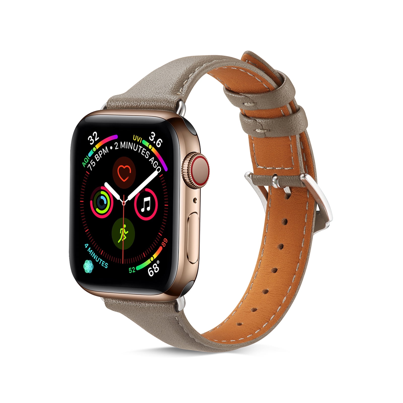 Slim Genuine Leather Band Compatible with Apple Watch 42(Series 1 2 3 ...