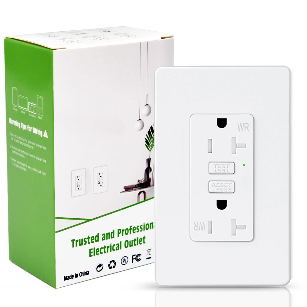 Slim Gfci Gfi Outlet 20 Amp Tamper Resistan Weatherproof Wall ...