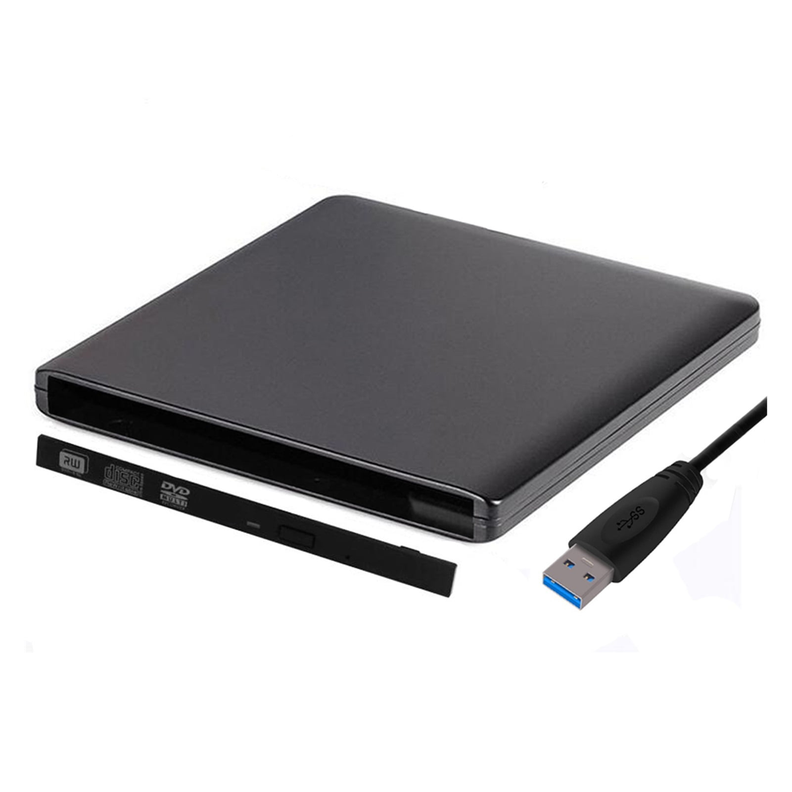 Slim Hard Plastic USB 3.0 SATA 9.0/9.5mm External DVD Enclosure CD-ROM ...