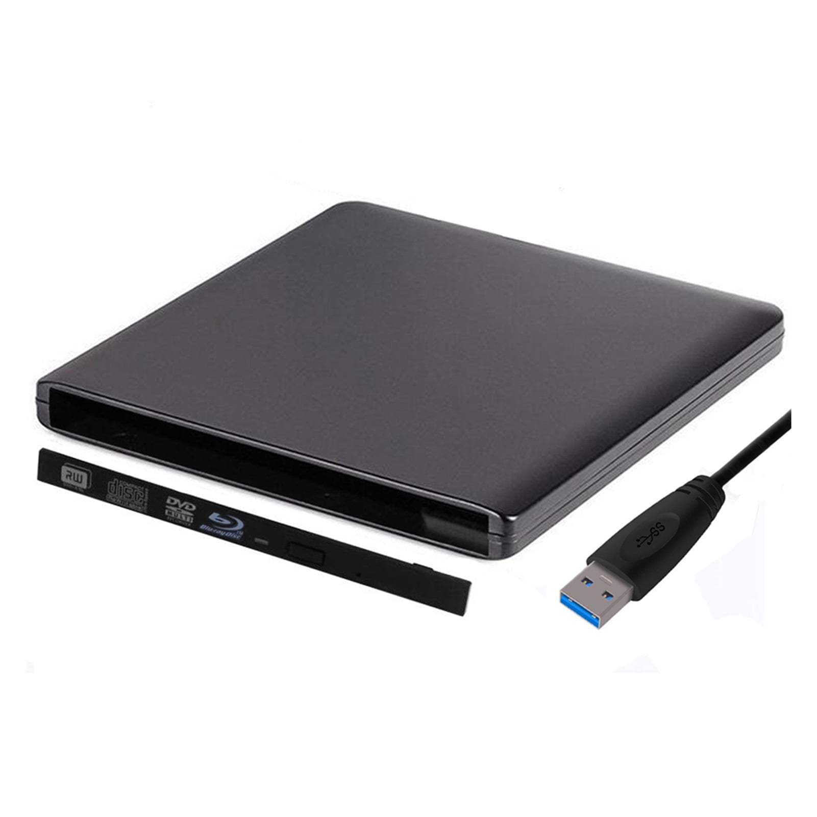 Slim Hard Plastic USB 3.0 SATA 9.0/9.5mm External DVD Enclosure CD-ROM ...