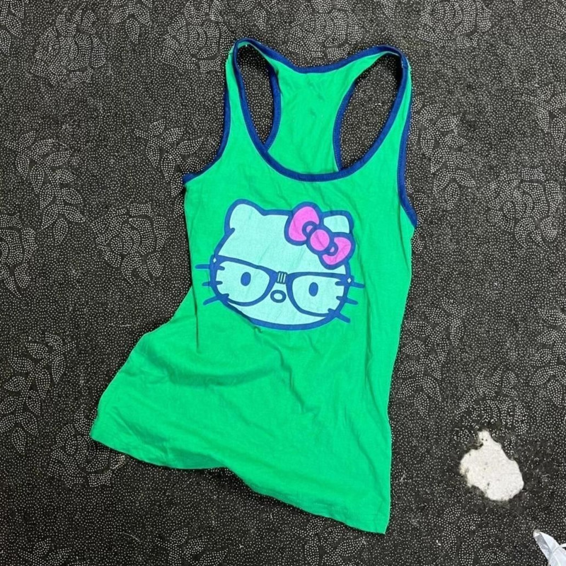 Slim Hello Kitty Sleeveless Tank Top Cartoon Printed Kawaii Vest ...