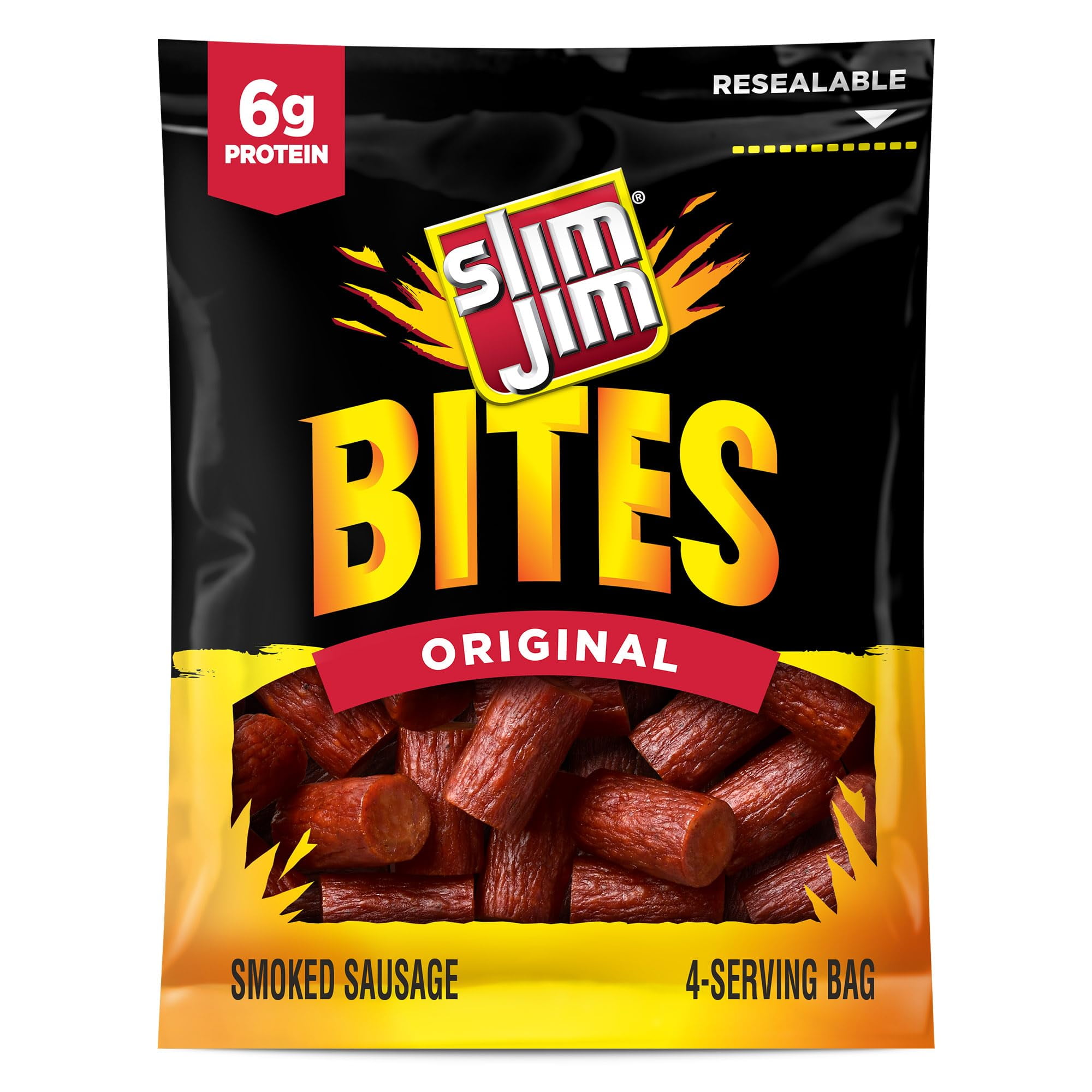 Slim Jim Bites,ITSC Original Bite-Sized Smoked Sausage Snacks, 3.75 oz ...